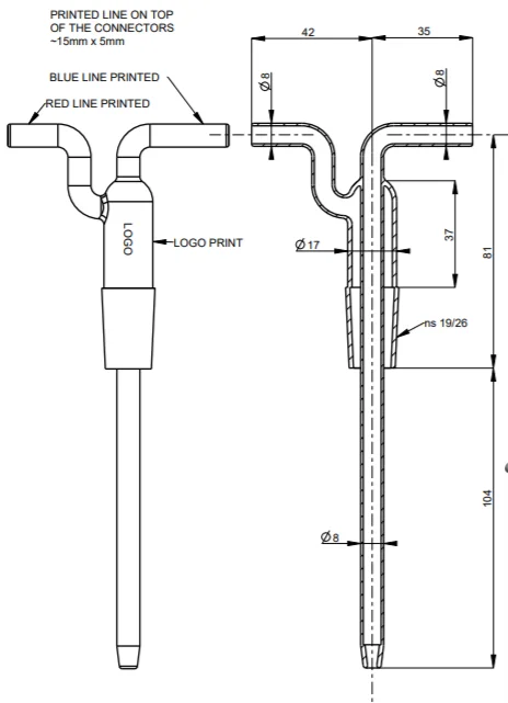 Tiandi Labs 30ml Glass Impinger - Durable & Heat-resistant