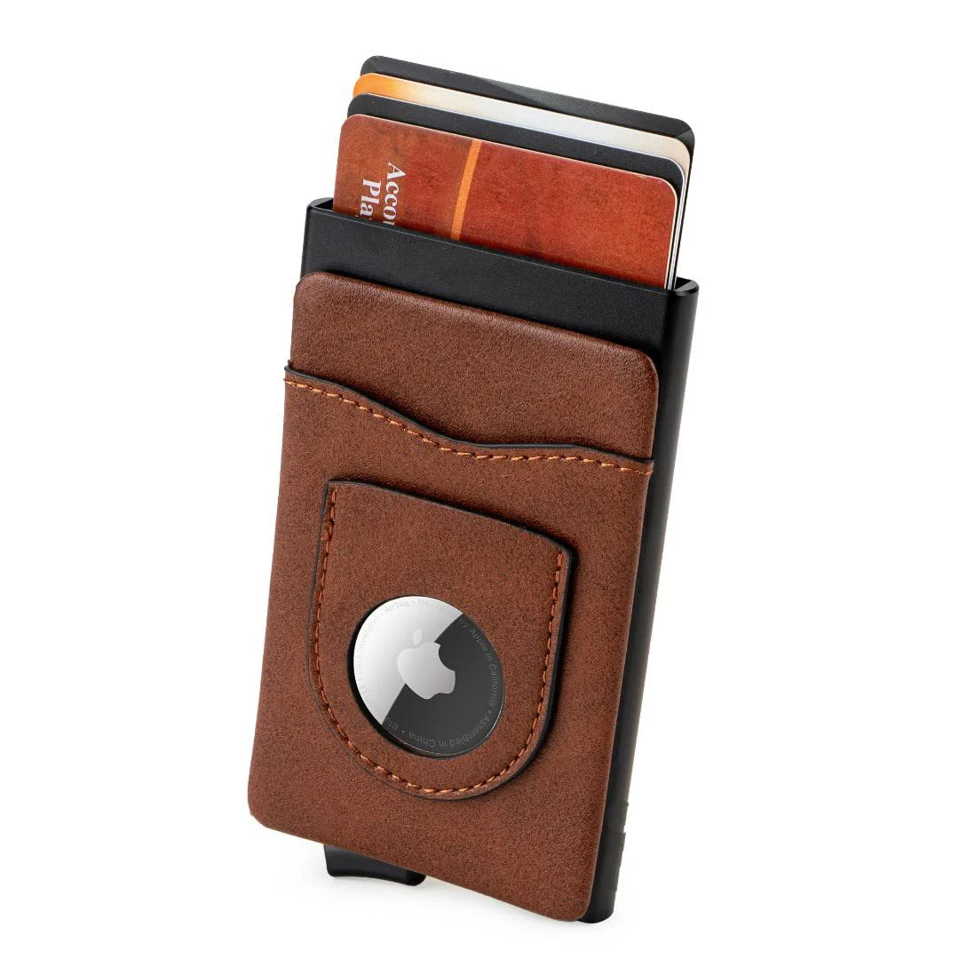 Mherder Custom Slim Aluminum Card Holder Case Leather Pop Up Smart ...