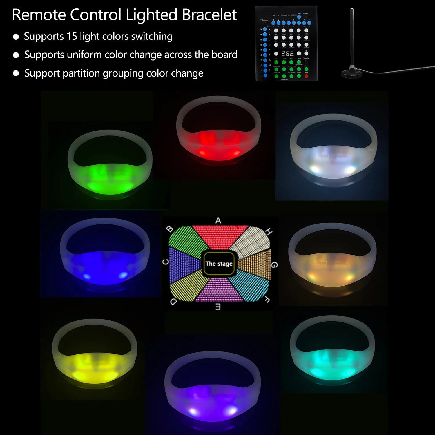 Dmx Remote Control Led Glow Bracelets Perfect Party Favors Super Star ...