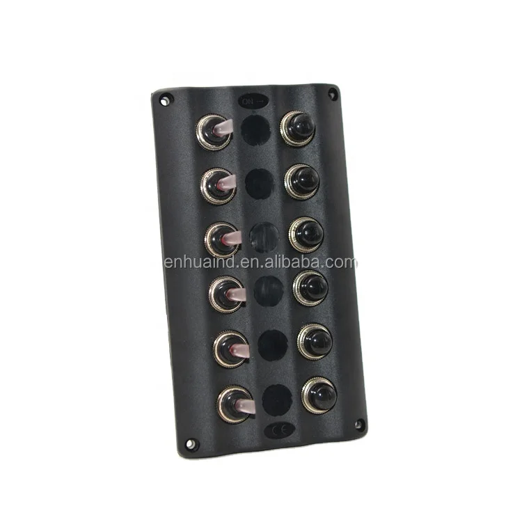 6 Gang 12V Marine Bus Yacht RV Trailer Boat Toggle Switch Panel ...