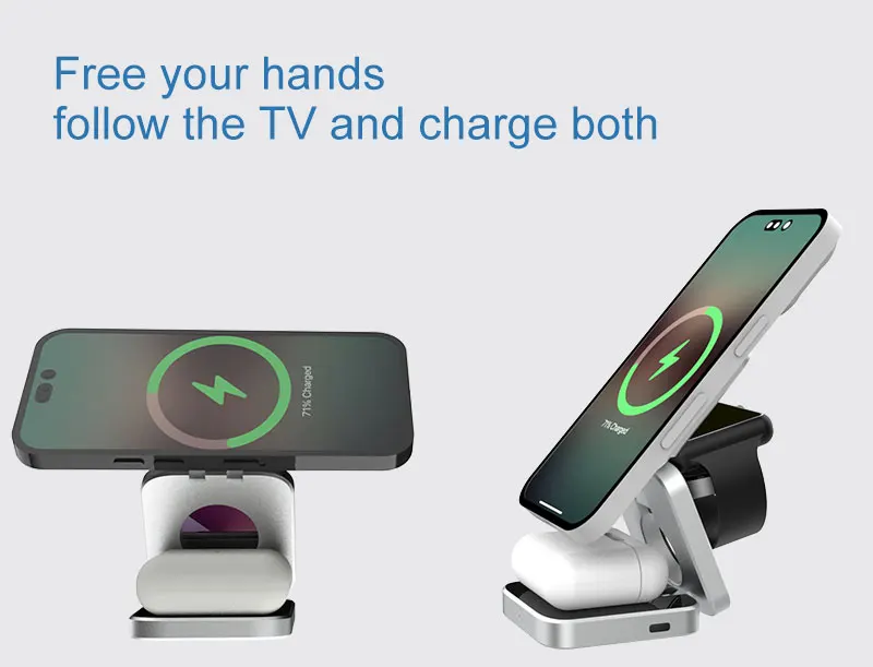 2024 New Products 3 In 1 Foldable Wireless Charger For Iphone Travel ...