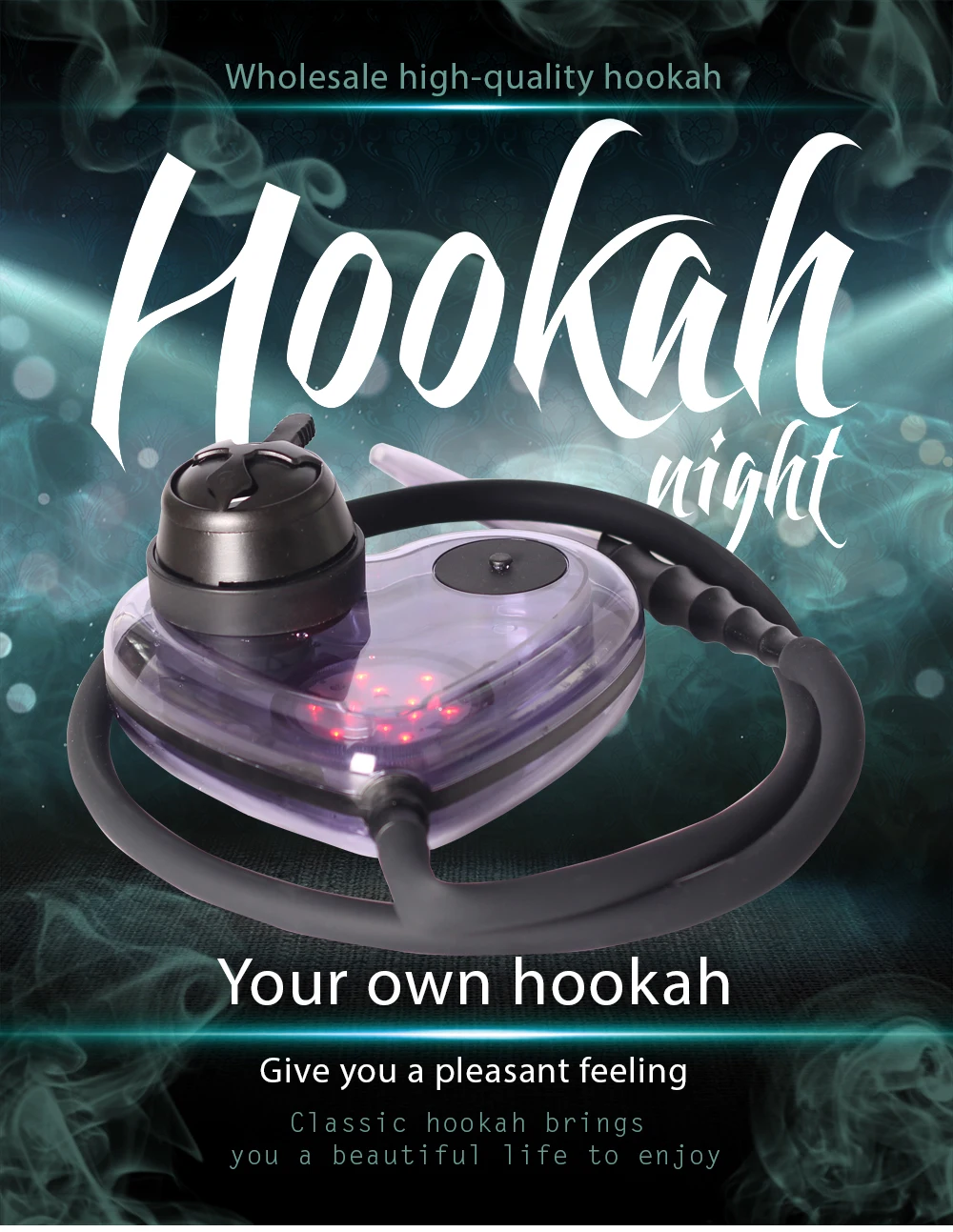 Hot Sell Cheap Factory Wholesale New Design Acrylic Heart Shape Shisha Hookah Book With Led ...