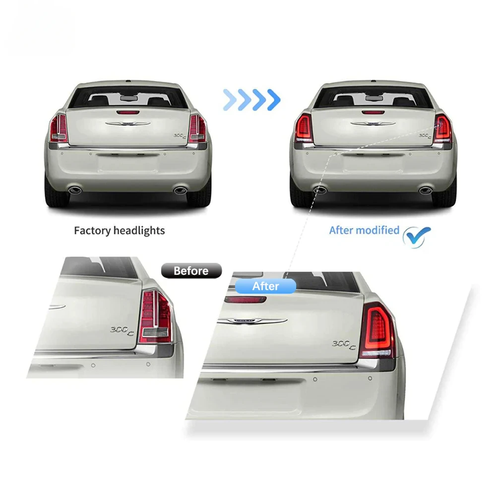 FLYFISHP LED Tail Lights for Chrysler 300/lancia Thema