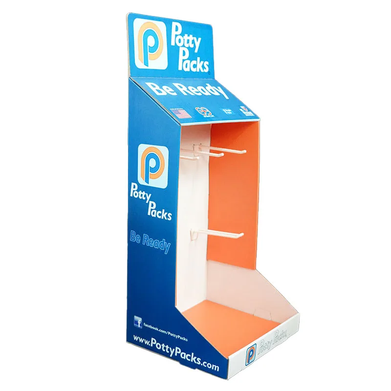 Custom Corrugated Paper Card Cardboard Pop Counter With Peg Hooks ...