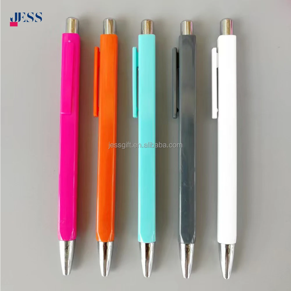 Hot Popular Square Shaped Ballpoint Pen Plastic Click Ball Pen with ...