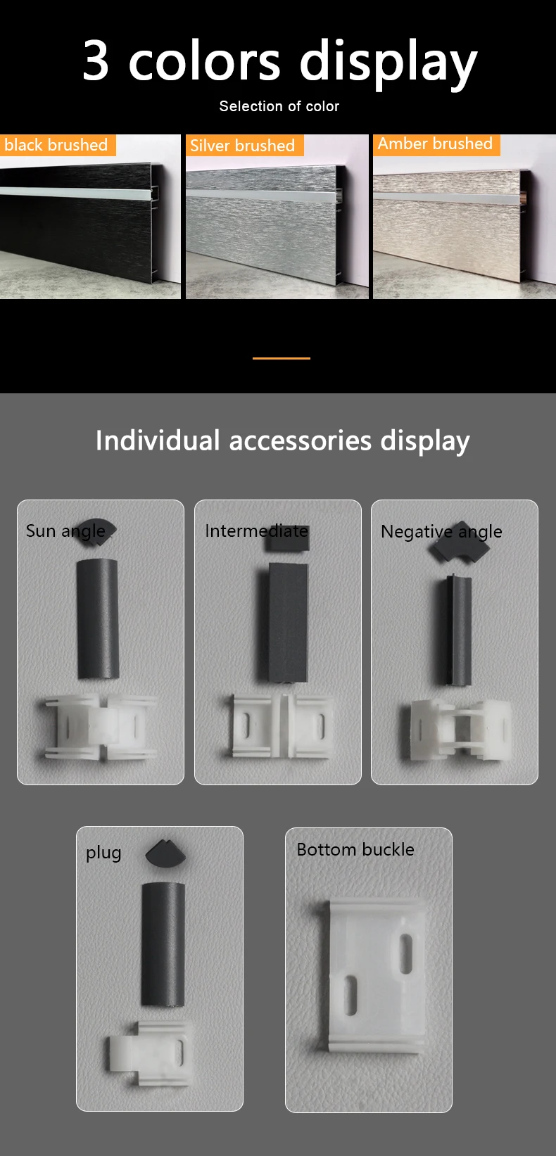 Beautiful Colors Led Aluminium Profile Skirting Baseboard Wall Skirting ...