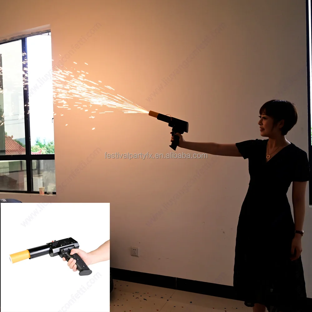 Indoor Pyrotechnic Stage Fountain Fireworks Gun - Handheld Shooter Cold ...