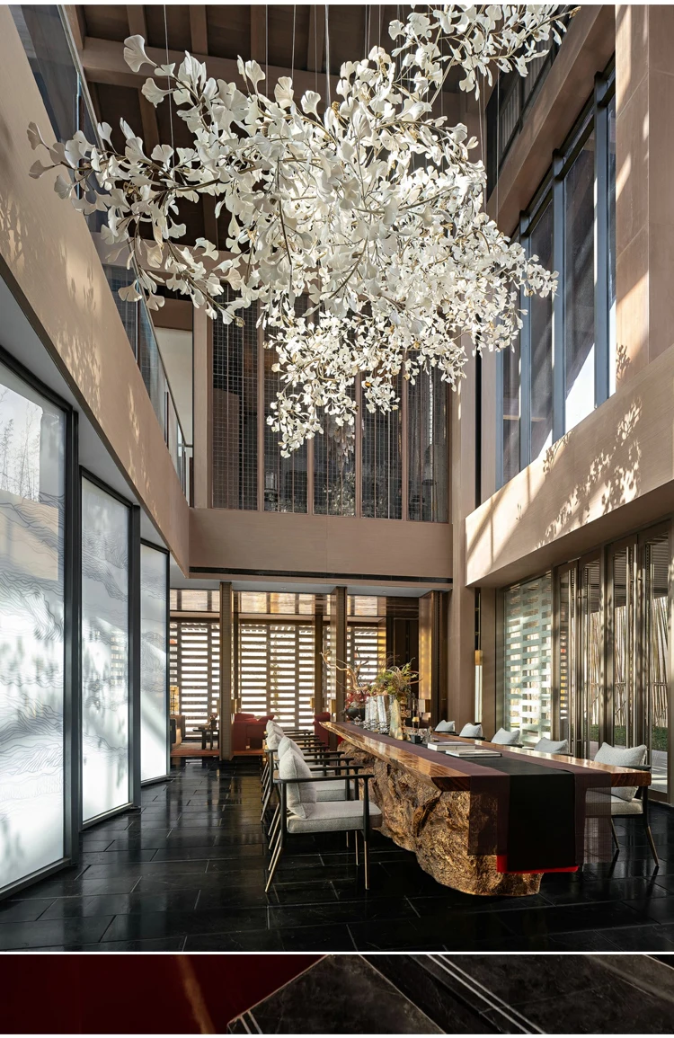 Customized Modern Hotel Lobby Villa Stair Leaf Restaurant Decoration ...