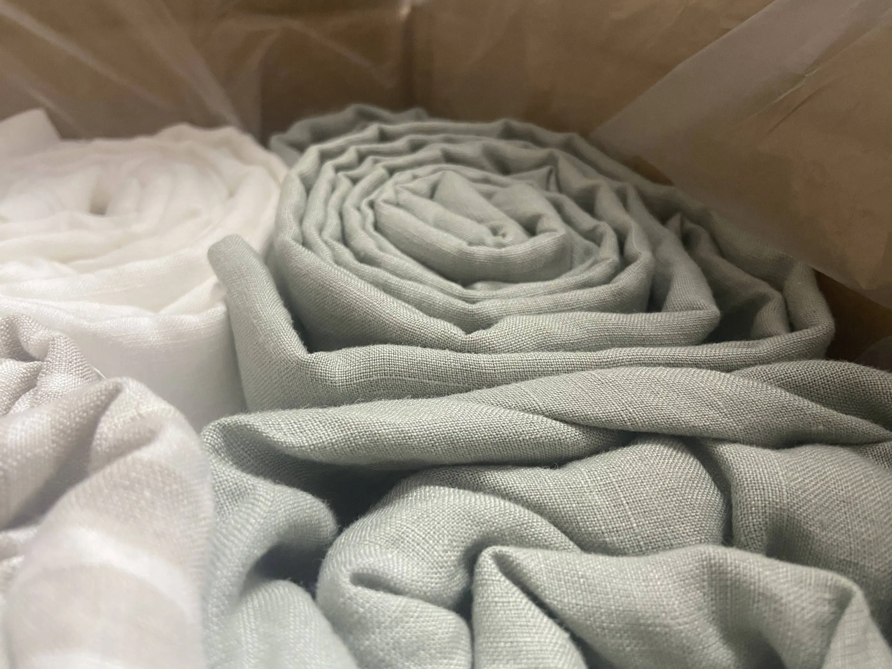 Stonewashed 100% French Flax Linen Stock High Quality Square Pillow Case Strip Neutral Color ...