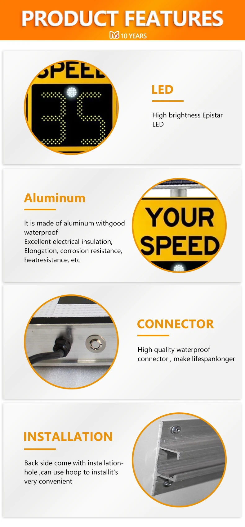 Radar Warning Signs - Portable LED Solar Speed Limit Display