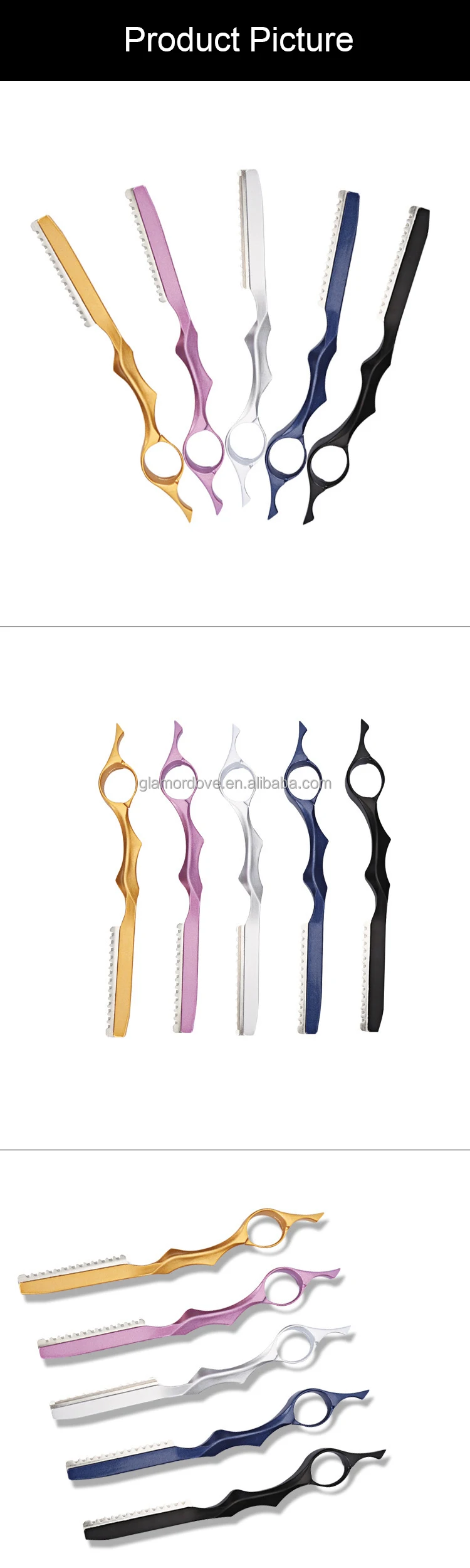 Glamordove Custom Logo Professional Hair Cutting Thinning Razor