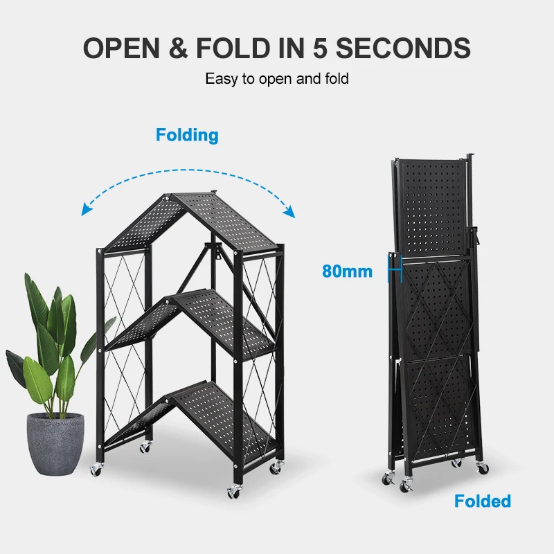 Multi Functional Folding Steel Storage 2 Layer Display Shelf With ...