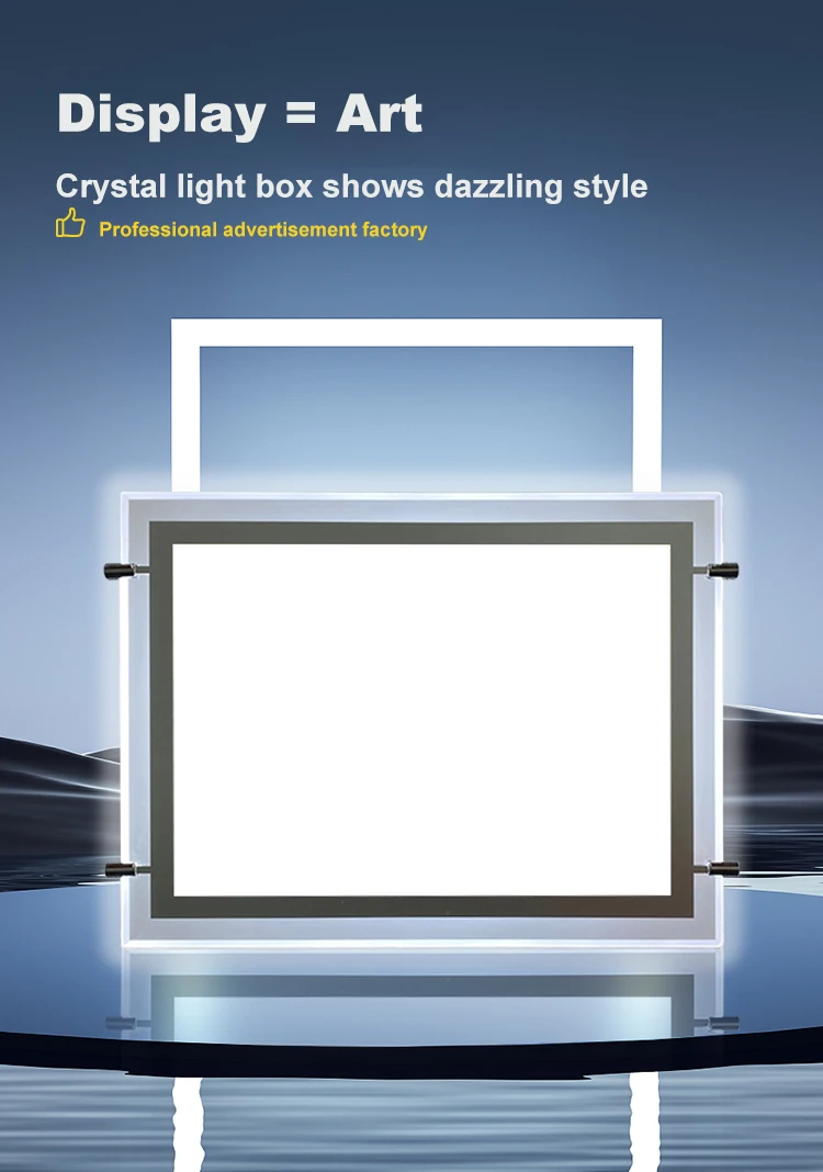 A3 Crystal Led Frames - Illuminated Light Box Display