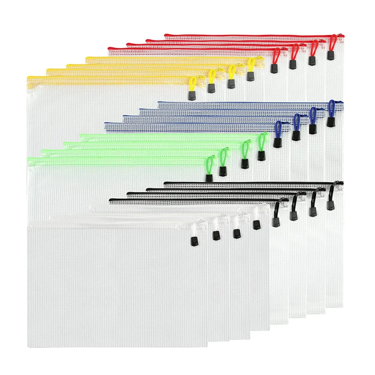 Wholesale Waterproof A3 A4 B4 Mesh Zipper File Pouch Bags Custom For ...