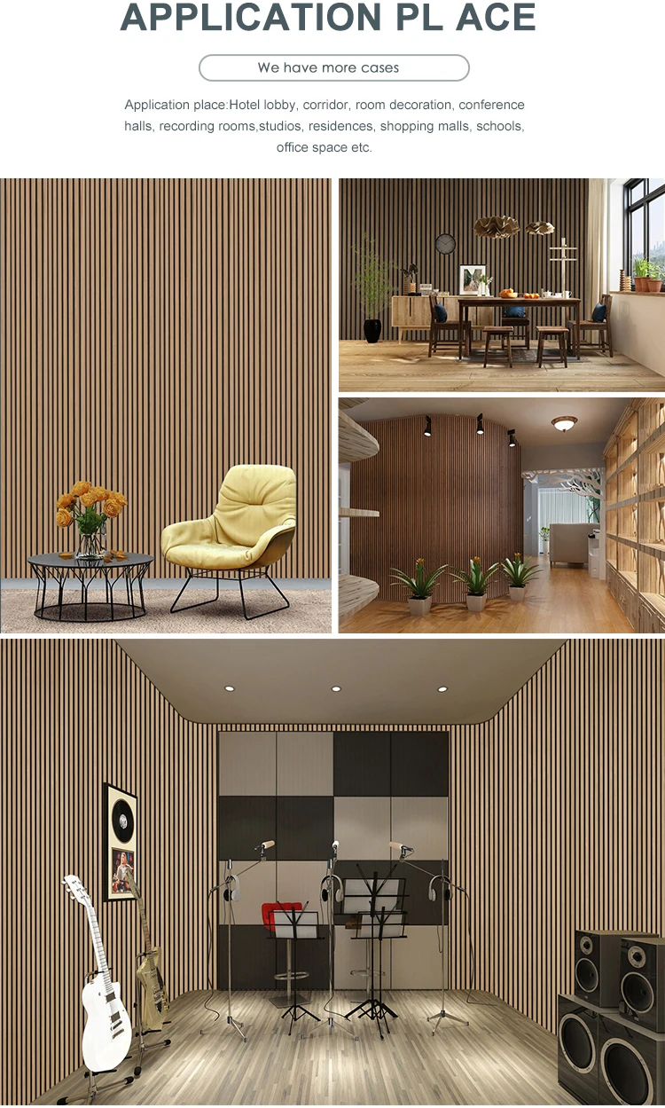 Natural Oak Acoustic Slat Wall Panels - Sound Absorbing Wood Panels for ...