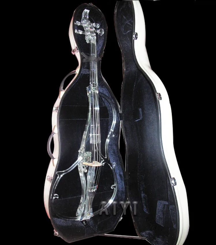 Aiyi Special Acrylic Transparent Cello Electronic 4/4 Professional ...