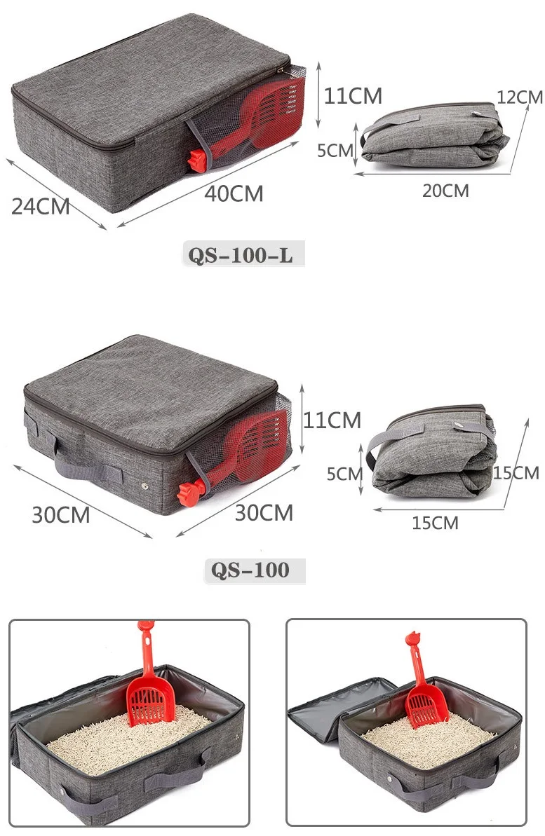 Portable Foldable Cat Litter Box Waterproof Durable Removable Cat ...