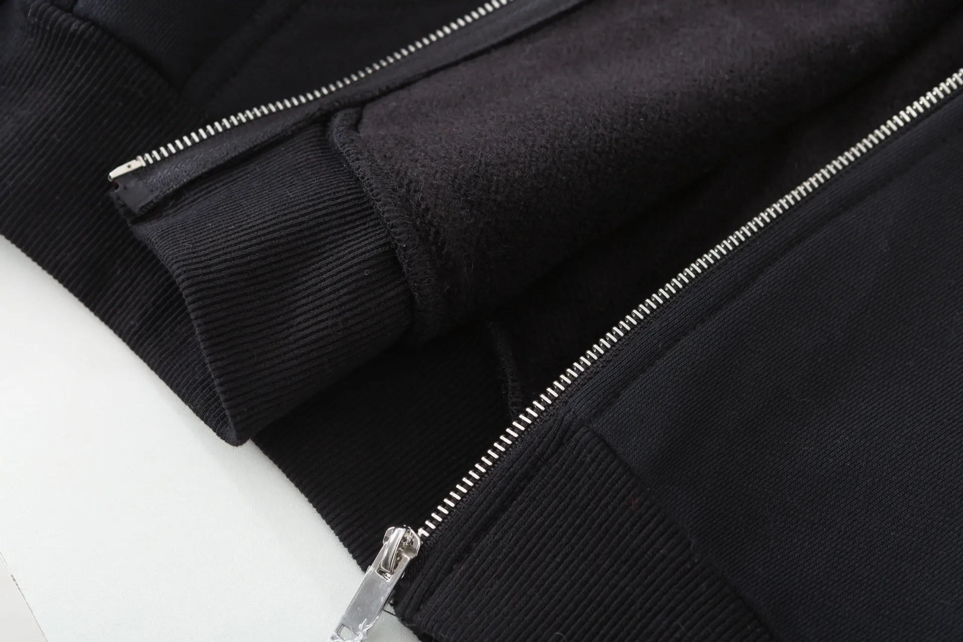 Men's Oversized Zipper Unisex 330g Heavy Weight Cotton Fleece Black ...