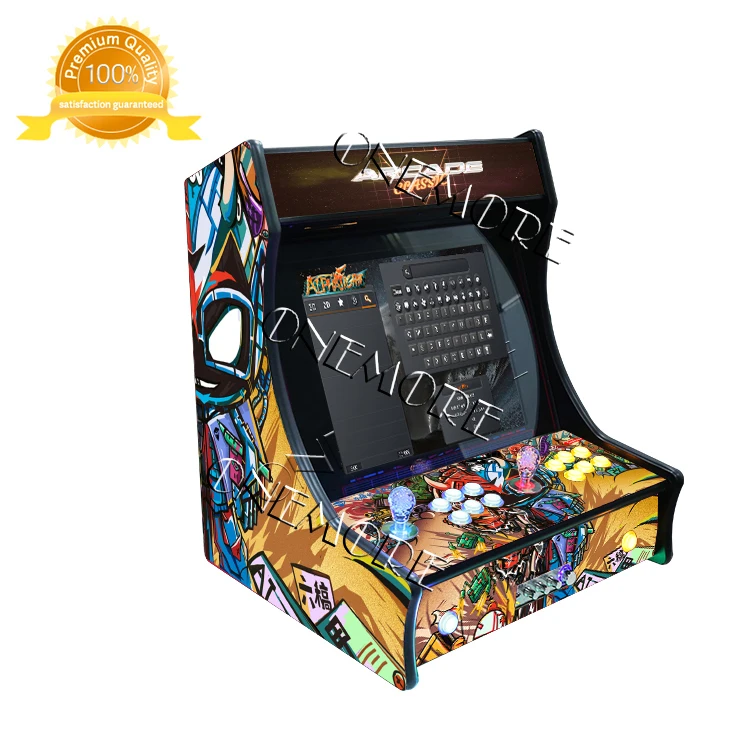 Retro 2 Player Arcade Tabletop Bartop 21.5 Inch Lcd 6000+ Games Coin ...