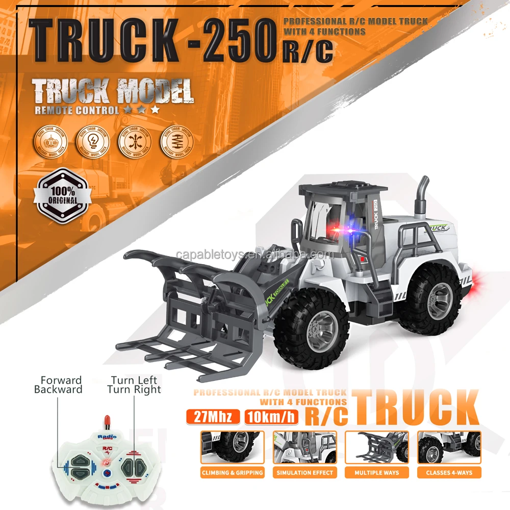 27mhz 1:30 Scale Rc Model Construction Vehicles Toy 4 Channel Electric ...