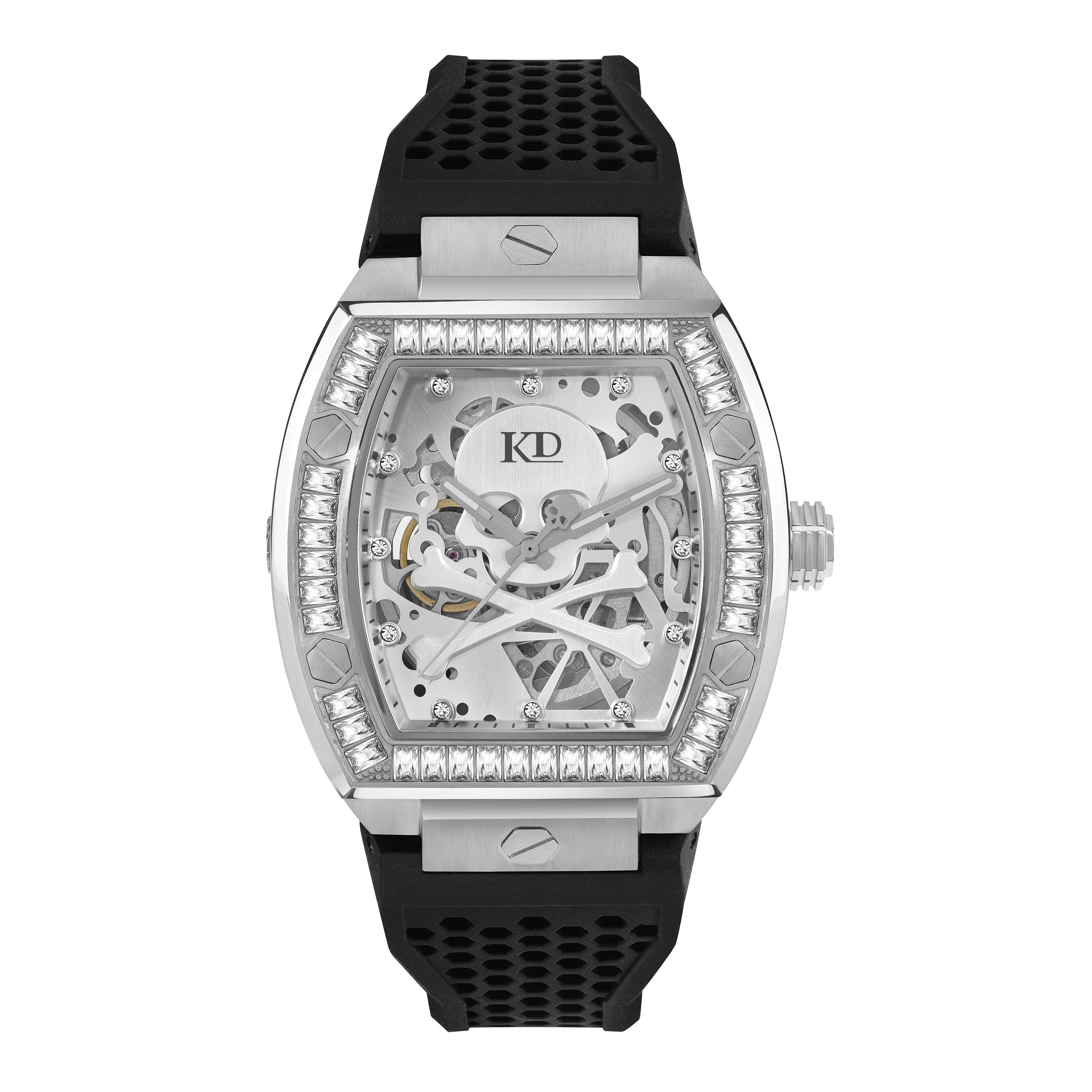 Custom Design Tonneau Shaped Skull PP Fashion Watch for Men