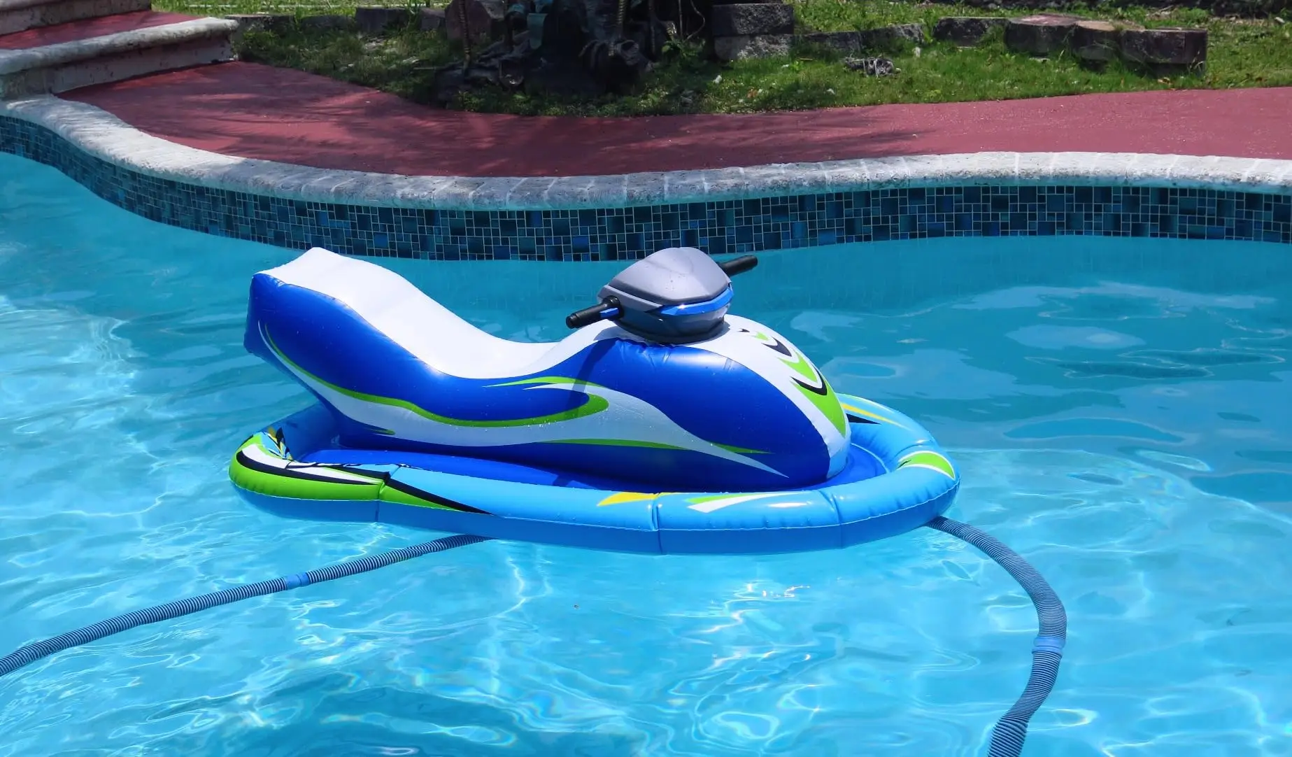 Inflatable Swimming Pool Float Water Toy Kids Motorised Jet Ski With ...