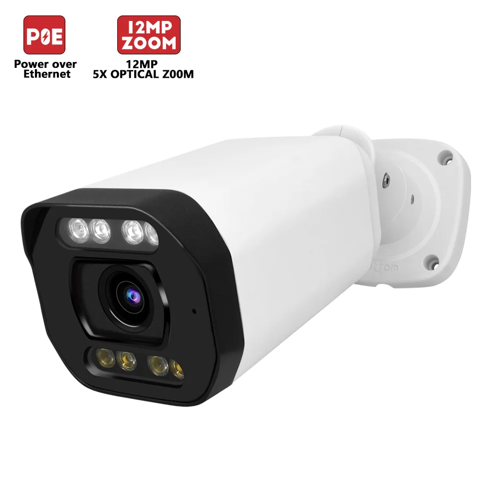 12mp 5x Security Poe Ip Camera Full Color Waterproof Big Bullet Motor ...