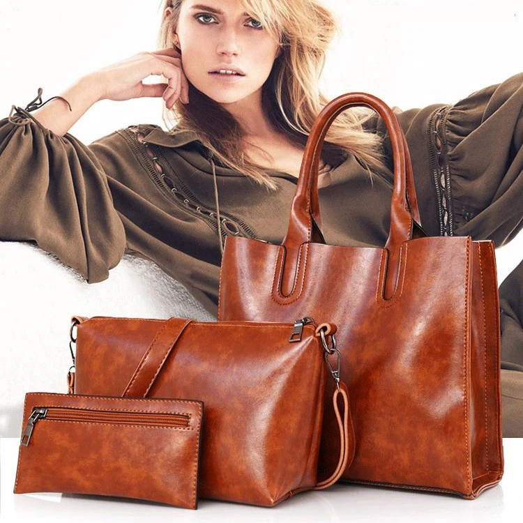 Shop MU Women's Luxury Bag Set - 3 Pieces PU Leather Handbags