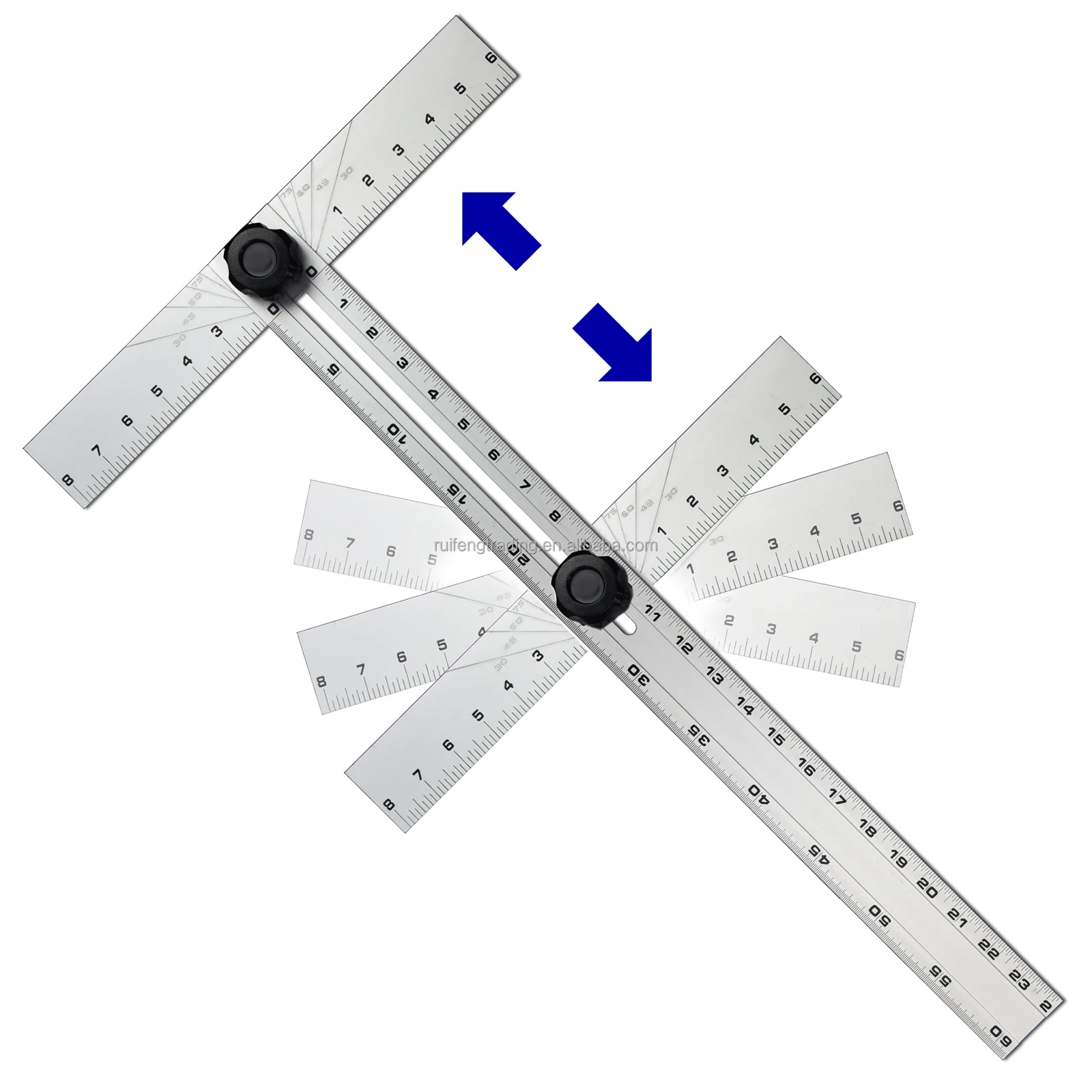 24 Inch Adjustable Aluminium Angle T Square Ruler for Inch or CM ...