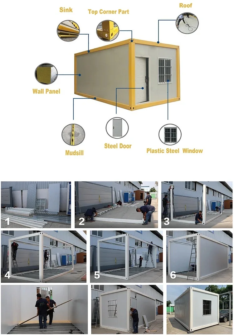 20ft 40ft Prefab Modular Detachable Container House Office House ...
