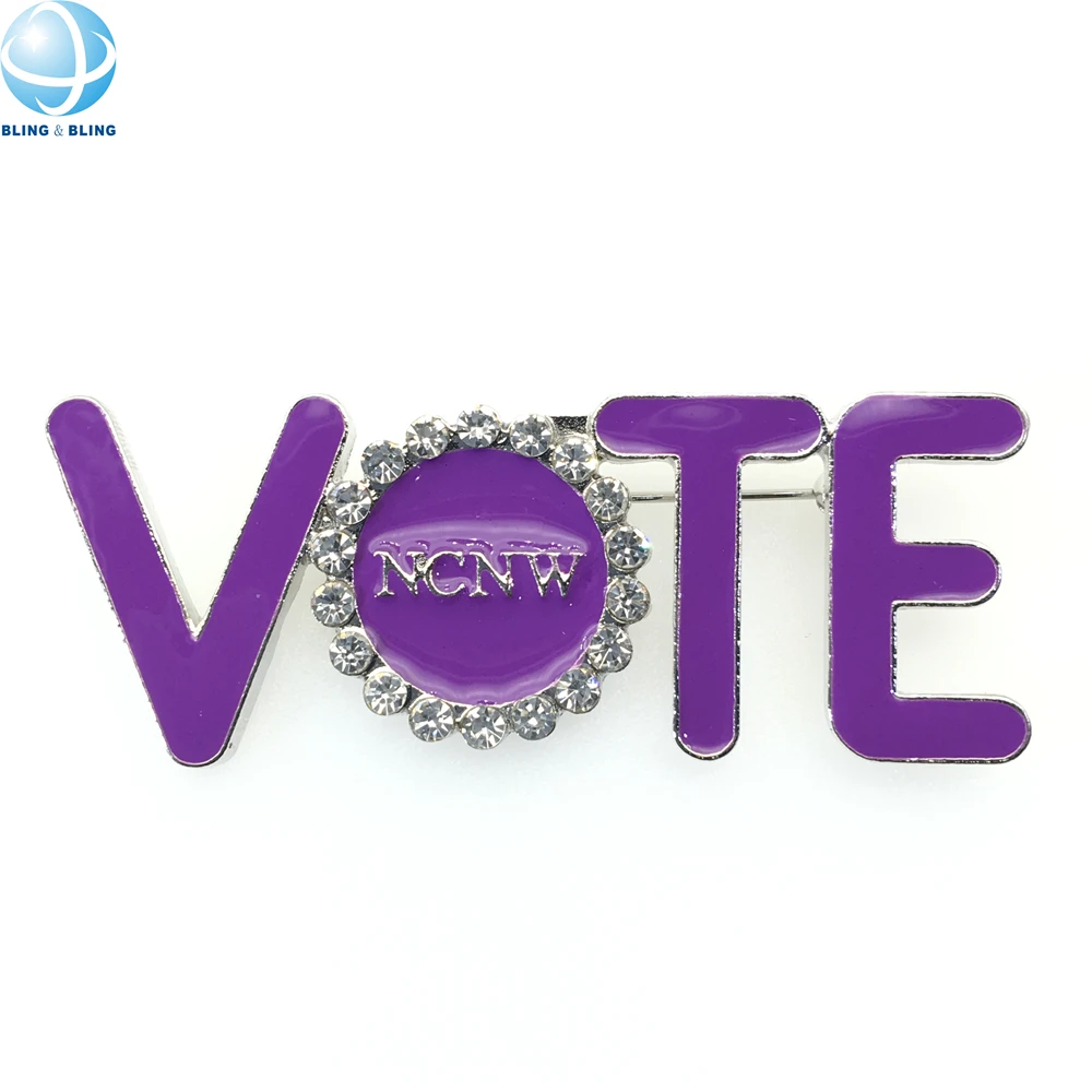 Fashion Design NCNW Legacy Pearls Pins Rhinestone Purple Enamel ...
