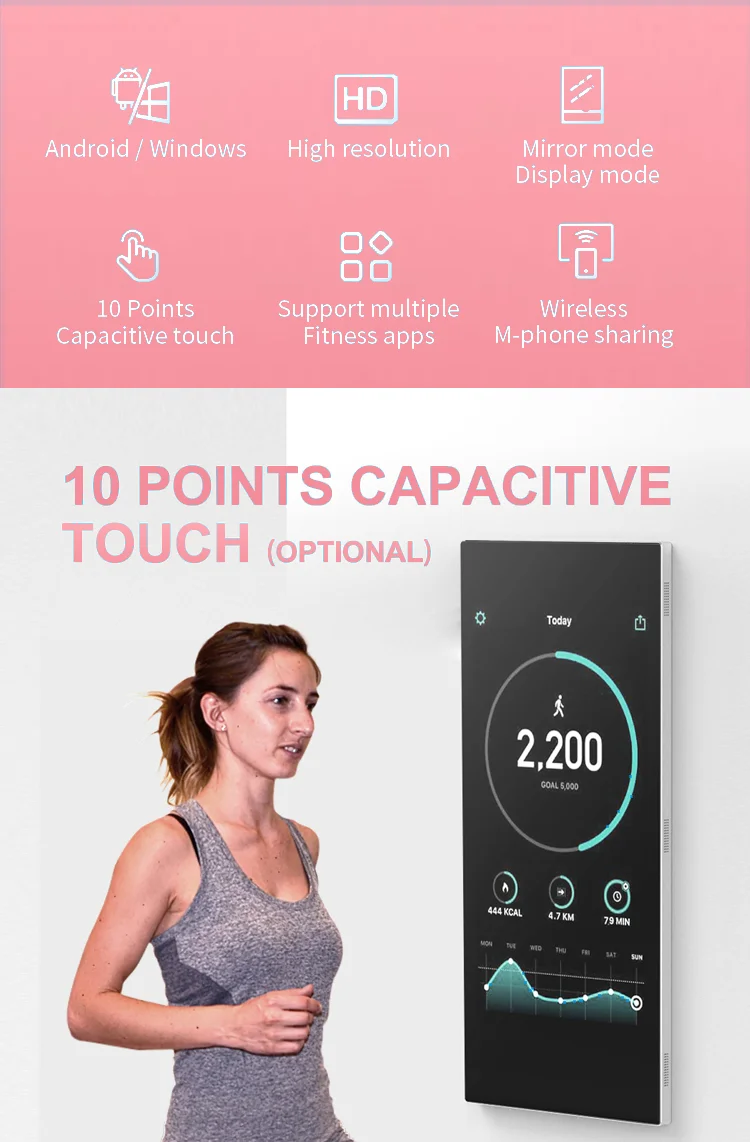 Multifunction 32 Inch Smart Gym Mirror Ai Artificial Intelligence ...