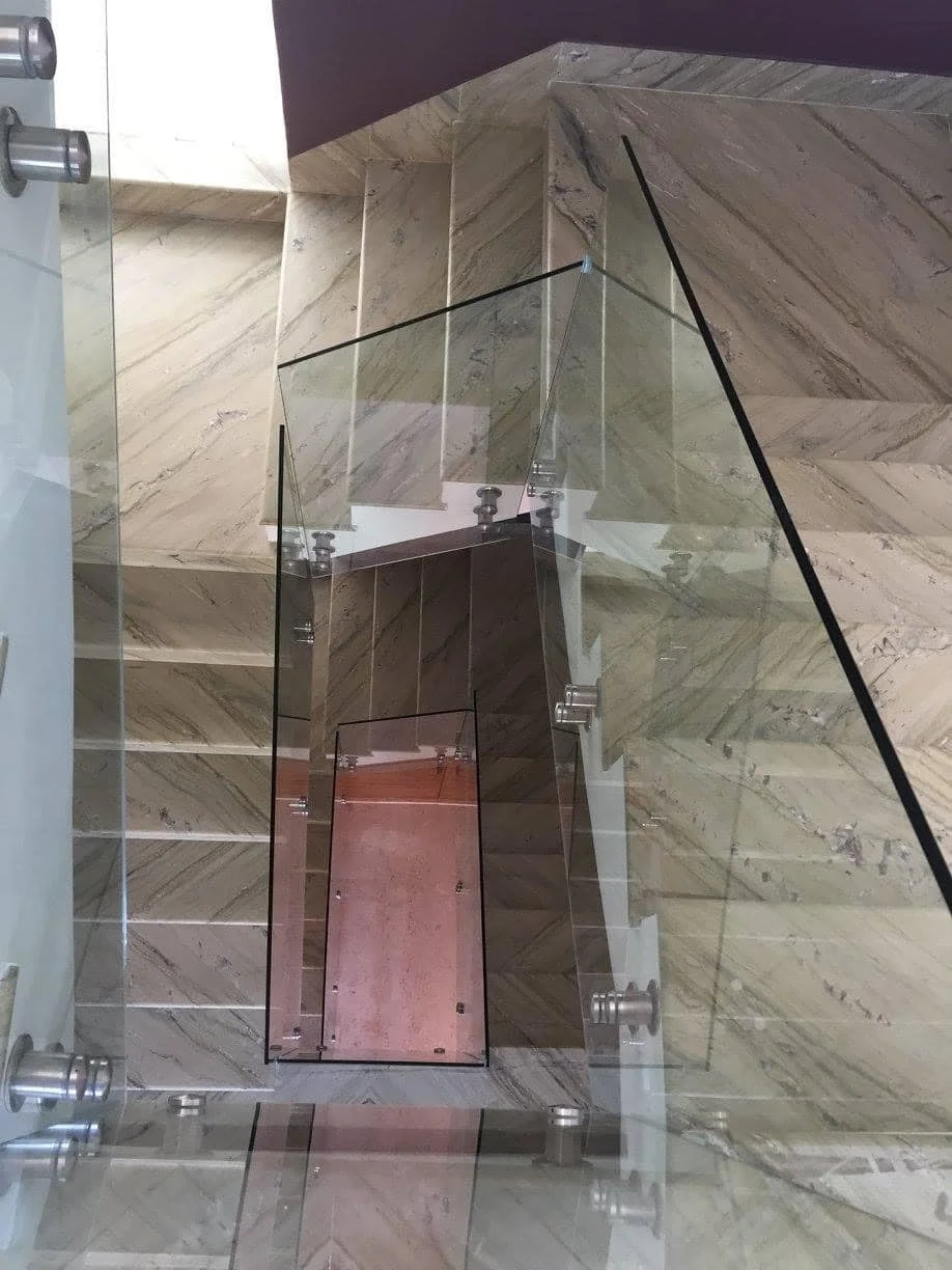 Cbmmart Indoor Straight Single Glass Railing Keel Staircase Simple ...