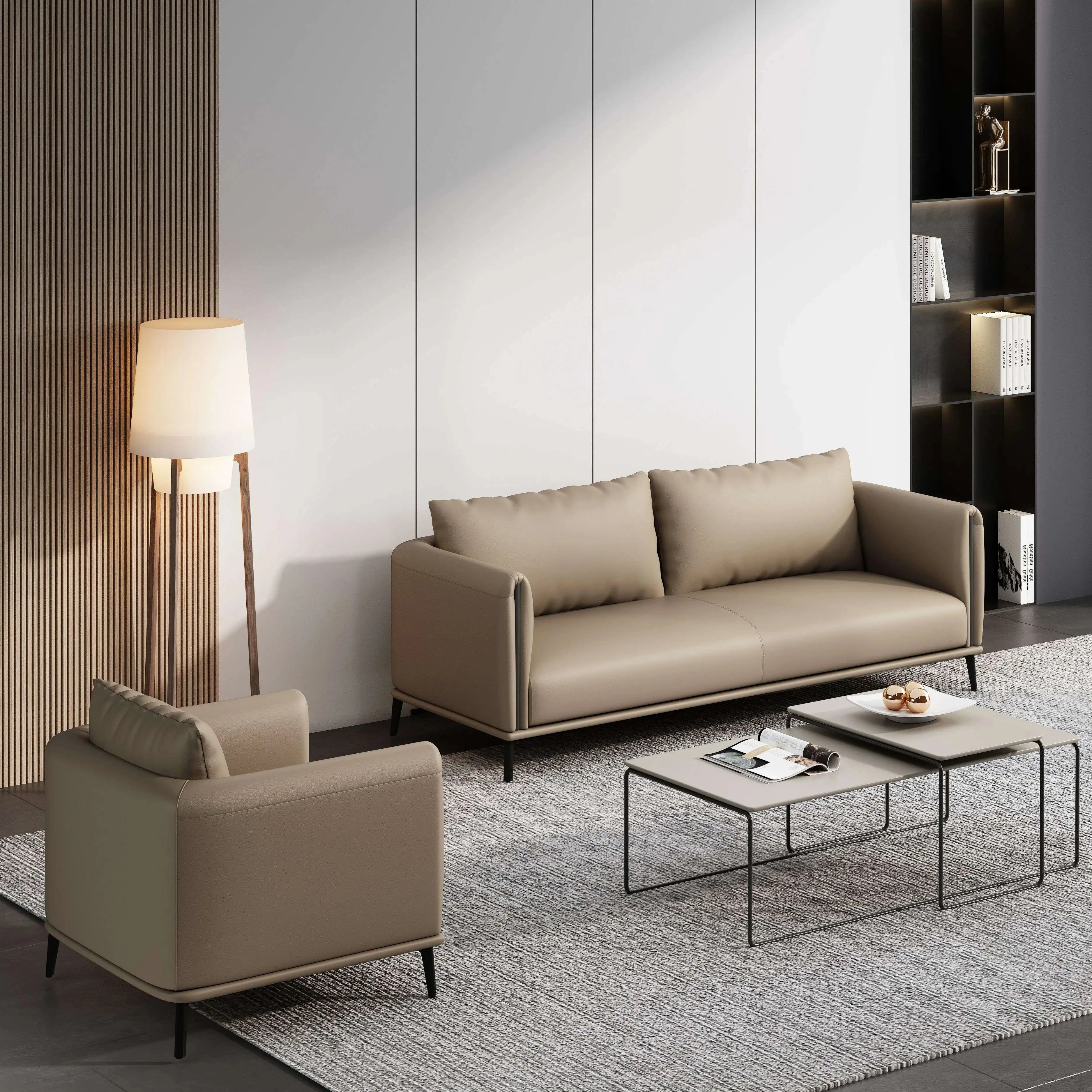 Modern Modular Office Sofa Set | Synthetic Leather Reception Furniture ...