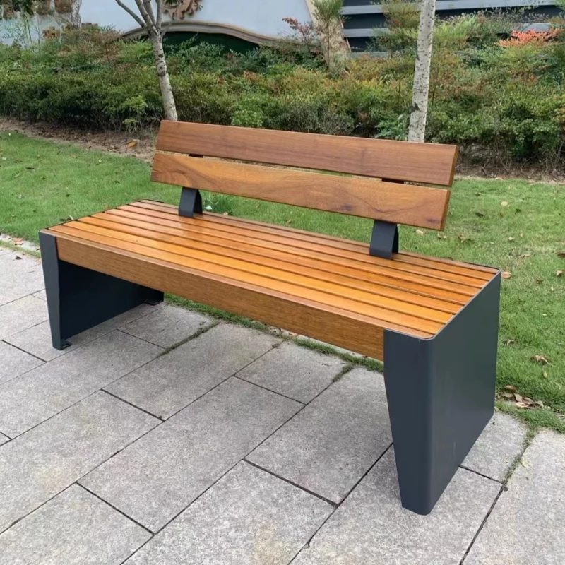 Galvanized Steel Outdoor Park Bench Metal Frame Wpc Bench Seat For ...