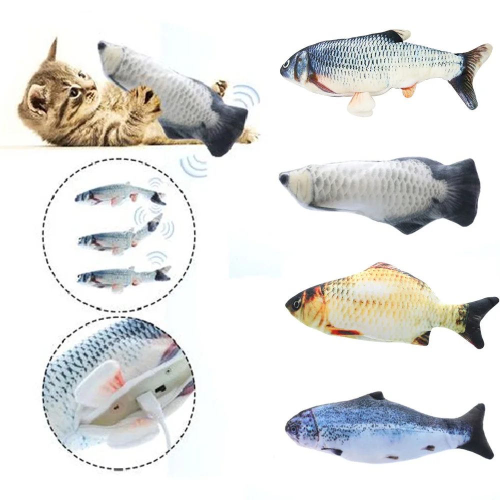 Custom Realistic Electric Wiggling Fish Toy Flopping Moving Interactive ...
