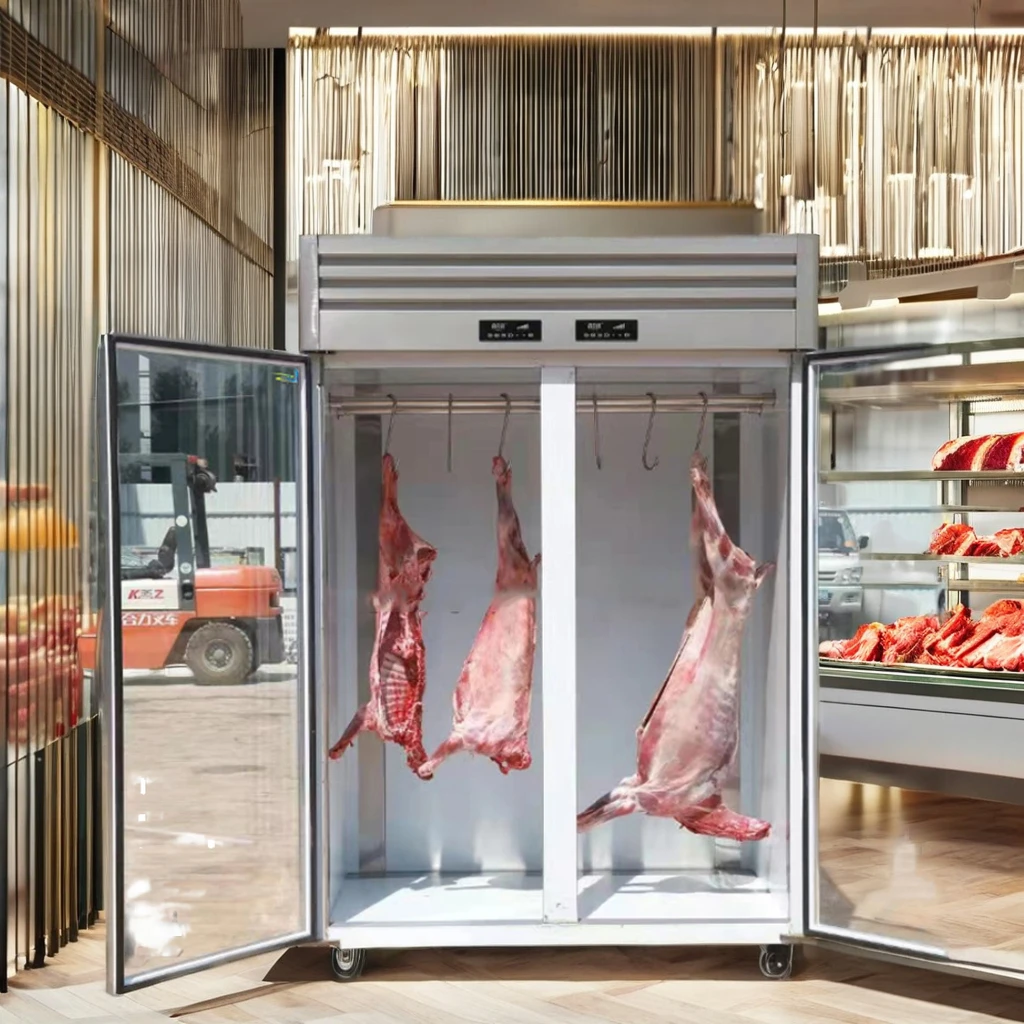 Stainless Steel glass Meat Hanging refrigerator Glass Meat Rack Fridge ...