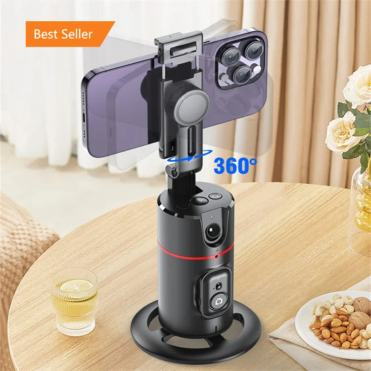 360 Rotation Ai Smart Gimbal Smartphone Stabilizer for Mobile Photo & Video Auto Face Tracking ...