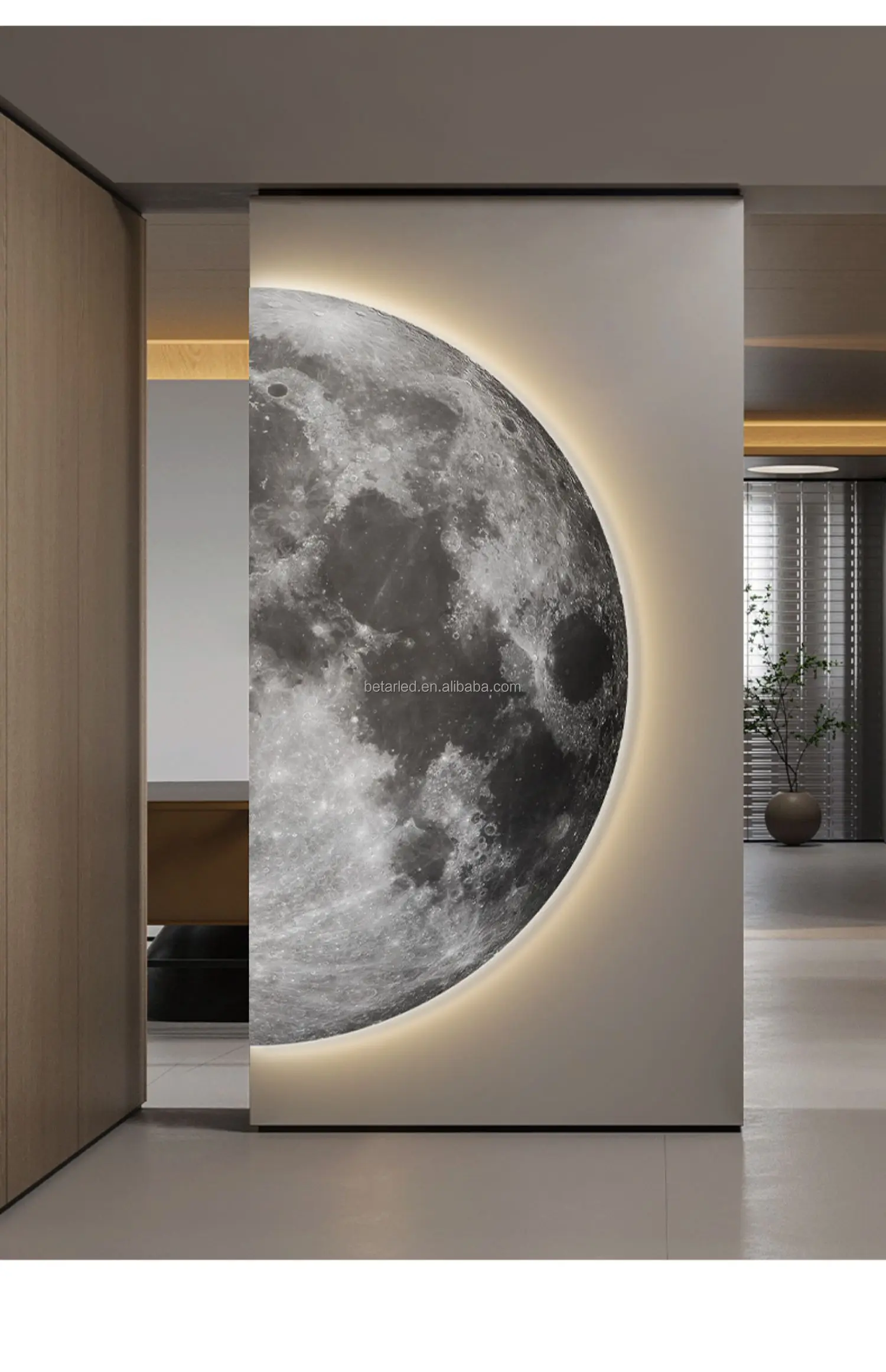 Backlight Moon Wall Painting Decor,Illuminated Semi-circle Wall ...