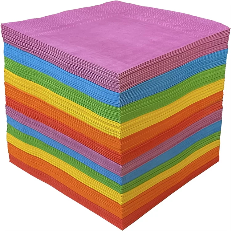 Custom Colored Table Napkins 50 Sheets Disposable 2 Ply Colorful Paper ...