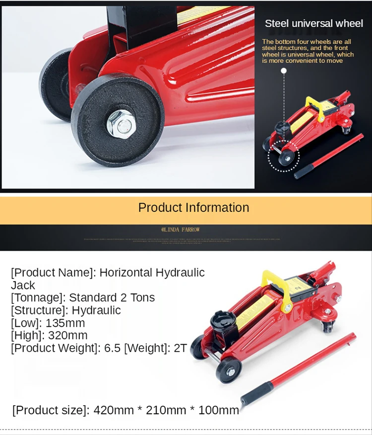 T23390 2 Ton Hydraulic Movable Rolling Garage Floor Trolley Car Jack ...