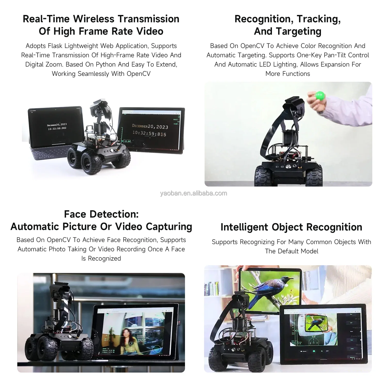 Waveshare Rasprover Open-source 4wd Ai Robot,Dual Controllers,All-metal ...