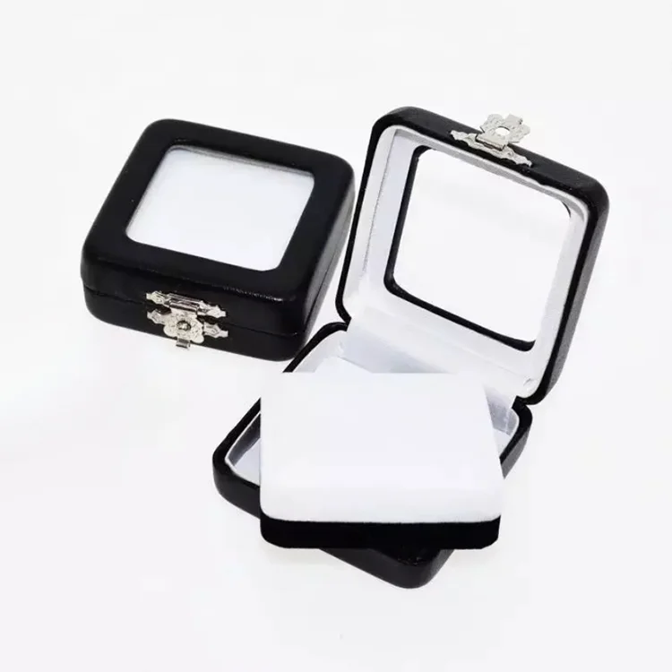 Luxury Black Square Gemstone Box - Jewelry Display & Storage