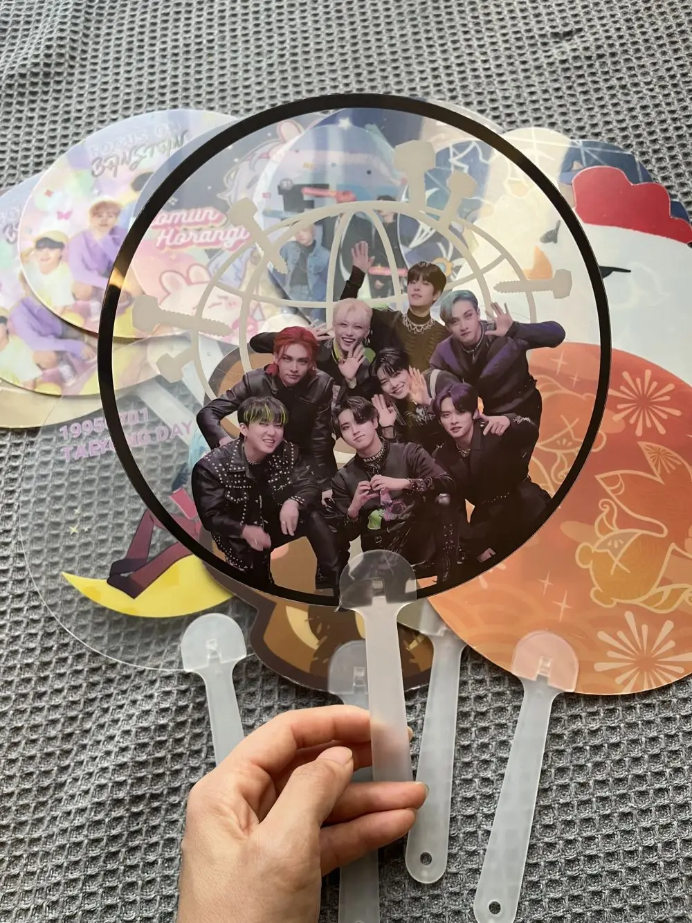 Korea Event Transparent PVC Hand Fan 28*18CM - Kpop Style