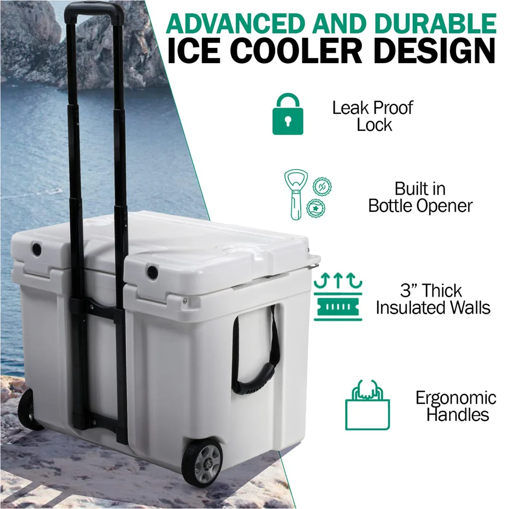 Outdoor Retractable 40L Ice Cooler Box - Durable & Insulated