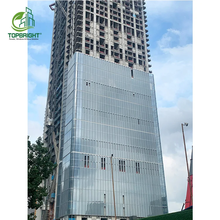 Modern Facade Glass Curtain Walls Exterior Exposed Aluminium Frame ...