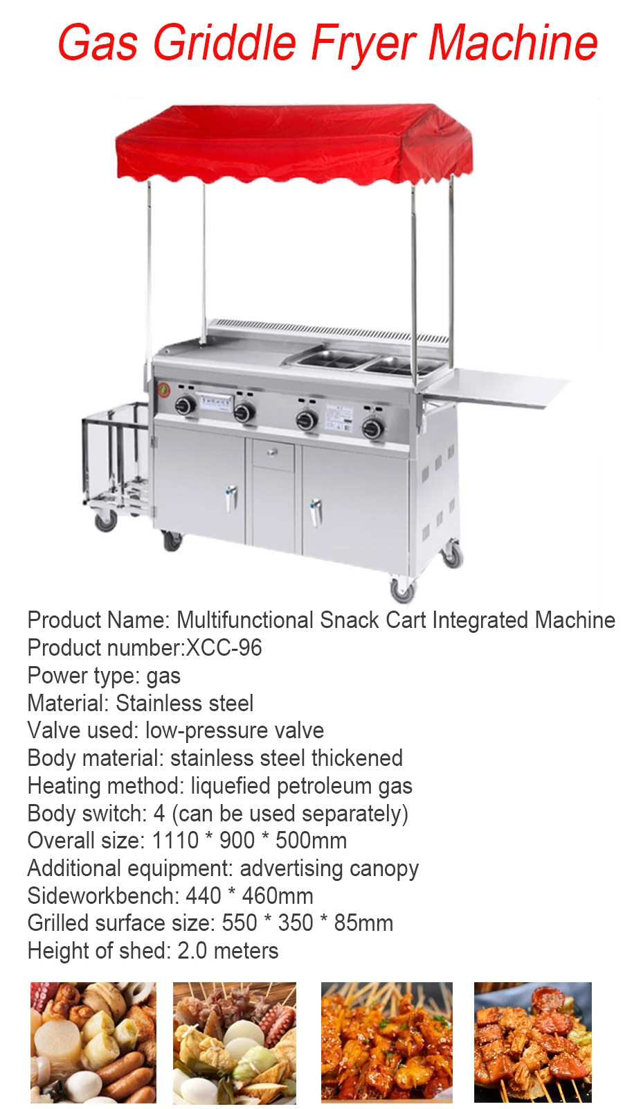 Gas Snack Mobile Car Mobile Multifunctional Street Food Snack Car ...