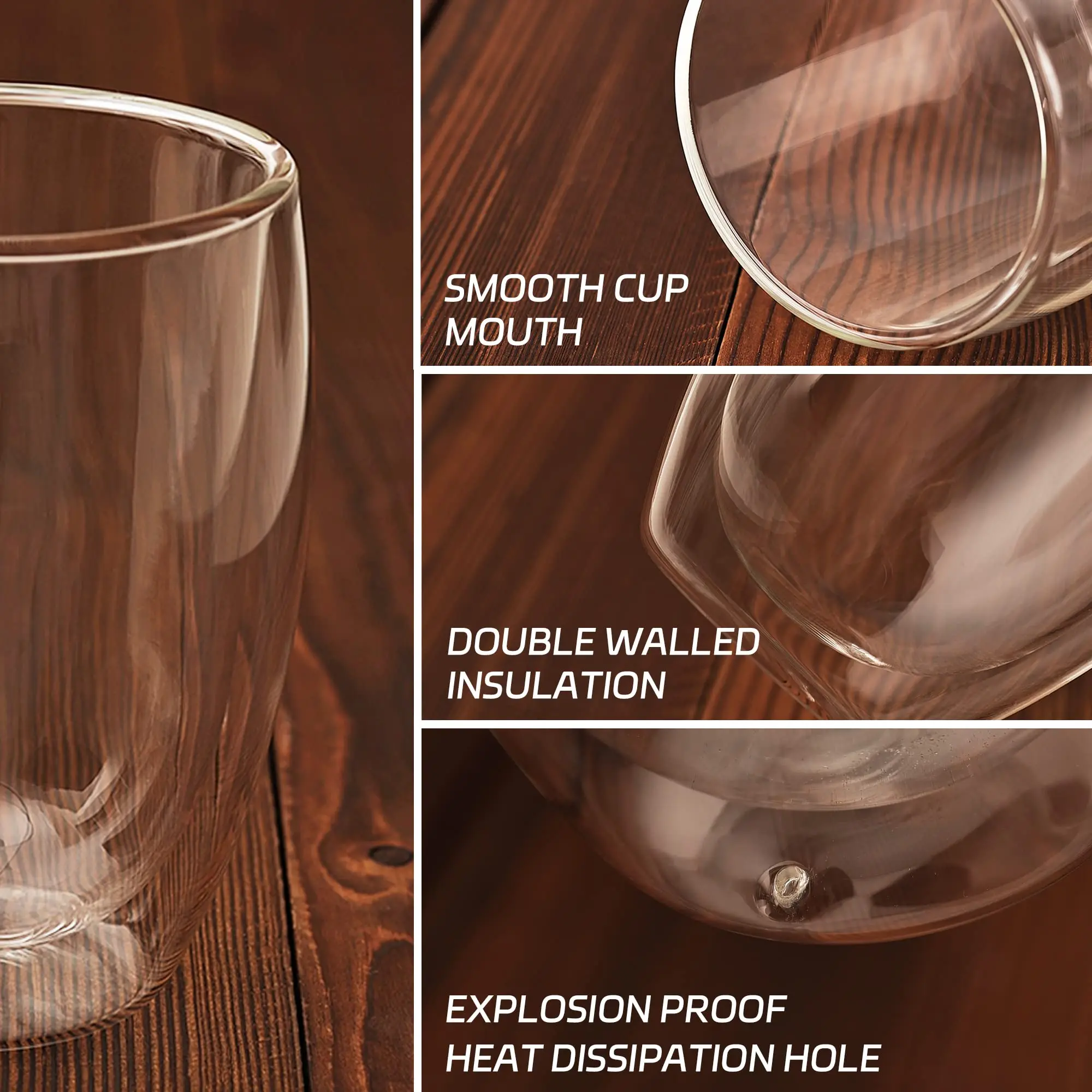 Double Walled Glass Cup Water Whiskey Crystal Drinking Glassware ...