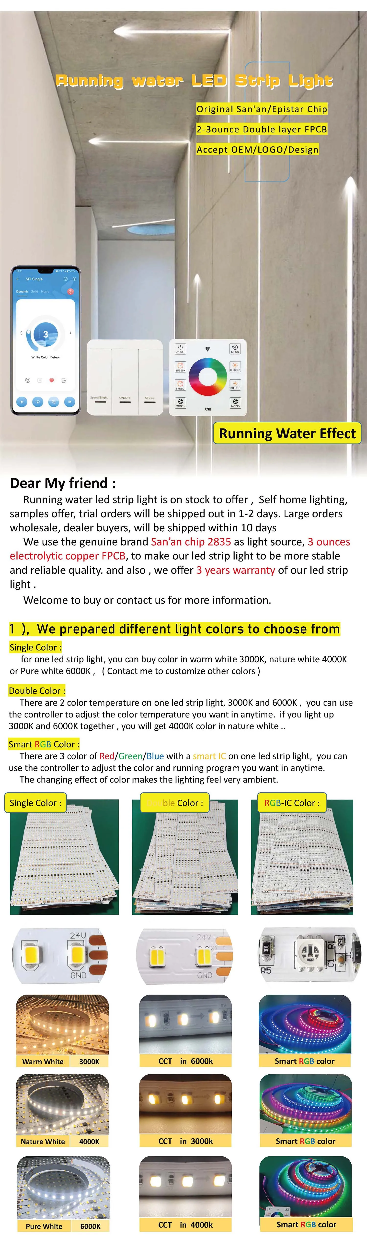 Water Led Strip Addressable Smart Running Popular 24v 2835 300led ...