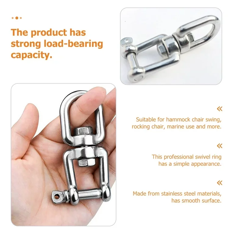 Polished M4 Steel Swivel Eye Double Ended Rotating Hoist Ring Forged ...